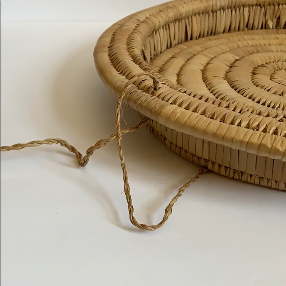 Accents | Large Round Wicker Rattan Bowl Tray Straw Decor | Poshmark